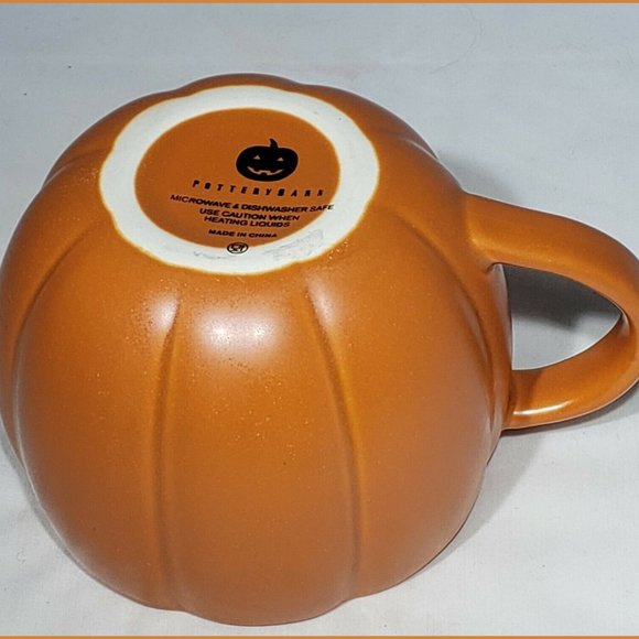Pottery Barn | Dining | New Pottery Barn Pumpkin Shaped Stoneware Mug 8 ...
